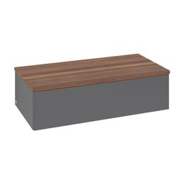 Villeroy & Boch Villeroy und Boch Antao Sideboard L40002GK mit Beleuchtung, 1 Auszug, 1000 x 268 x 500 mm, Front ohne Struktur, Anthracite Matt Lacquer / Warm Walnut