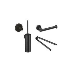 Herzbach Deep Black Bad Accessoires Set 4 teilig, schwarz matt