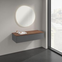 Villeroy & Boch Villeroy und Boch Antao Sideboard K41102GK 1 Auszug, 1200 x 268 x 500 mm, Front mit Struktur, Anthracite Matt Lacquer / Warm Walnut