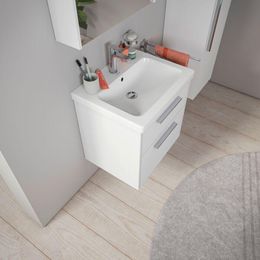 Duravit D-Code Waschtisch 2399650000 Wei&szlig; Hochglanz, 650x480mm, mit &Uuml;berlauf, Hahnlochbank, Hahnloch
