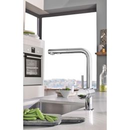 Grohe Minta K&uuml;chenarmatur 30274000 chrom, herausziehbarer Mousseurauslauf