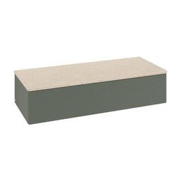 Villeroy & Boch Villeroy und Boch Antao Sideboard L41103HL mit Beleuchtung, 1 Auszug, 1200 x 268 x 500 mm, Front mit Struktur, Leaf Green Matt Lacquer / Botticino