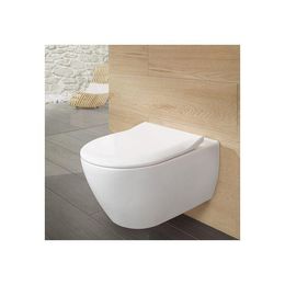 Villeroy & Boch Villeroy & Boch Subway 2.0 & ViConnect Komplett-Set, WC spülrandlos, weiß Ceramicplus, mit WC-Sitz