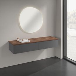 Villeroy & Boch Villeroy und Boch Antao Sideboard K42102GK 160x26,8x50cm, Waschbeckenplattenfarbe warm walnut, anthracite matt lacquer
