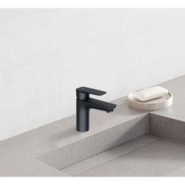 Kludi Pure&style Waschtischarmatur 403823975 mit Metall-Ablaufgarnitur, mattschwarz