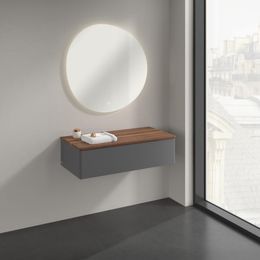 Villeroy & Boch Villeroy und Boch Antao Sideboard K40002GK 1 Auszug, 1000 x 268 x 500 mm, Front ohne Struktur, Anthracite Matt Lacquer / Warm Walnut