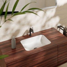 Hansgrohe Xuniva Unterbauwaschtisch 61052450 450x350mm, ohne Hahnloch, mit &Uuml;berlauf, SmartClean, wei&szlig;