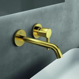 Ideal Standard Joy Fertigmontageset A7378A2 f&uuml;r Wand-Waschtischarmatur, Auslauf 180 mm, Brushed Gold