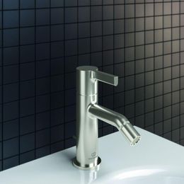 Ideal Standard Joy Bidetarmatur BC784GN Silver Storm, mit Ablaufgarnitur, Ausladung 110mm