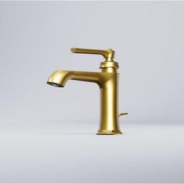 Steinberg Serie 350 Waschtischarmatur 3501000BG mit Ablaufgarnitur, brushed gold