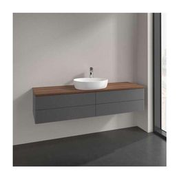 Villeroy & Boch Villeroy und Boch Antao Waschtisch-Unterschrank L25152GK 160x36x50cm, Hahnlochbohrung, Waschbeckenplattenfarbe warm walnut, anthracite matt lacquer