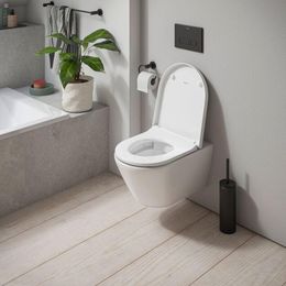 Duravit D-Code Wand WC Tiefspüler 29030900212 Rimless, 540mm, vormontierte Scharniere, Weiß Hochglanz