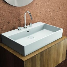 Ideal Standard Extra Waschtisch T389501 mit 3 Hahnlöcher, mit Überlauf, geschliffen, 700 x 450 x 150 mm, weiß