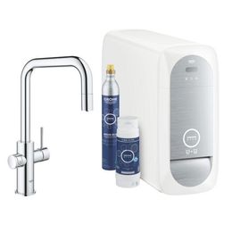 Grohe Blue Home Sp&uuml;ltisch-Einhebelmischer 31543000 Chrom, U-Auslauf-Starter Kit, herausziehbarer Mousseurauslauf