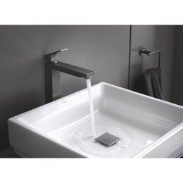 Grohe Eurocube Waschtischarmatur 23406AL0 hard graphite geb&uuml;rstet, XL-Size, glatter K&ouml;rper, f&uuml;r freistehende Waschsch&uuml;sseln