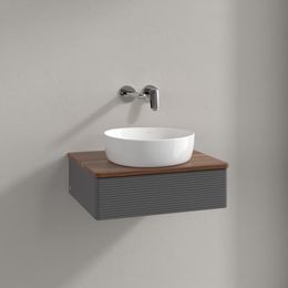 Villeroy & Boch Villeroy und Boch Antao Waschtisch-Unterschrank K07112GK 60x19x50cm, Waschbeckenplattenfarbe warm walnut, anthracite matt lacquer