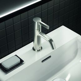 Ideal Standard Joy Waschtischarmatur BC775GN mit Ablaufgarnitur, Ausladung 110mm, Silver Storm