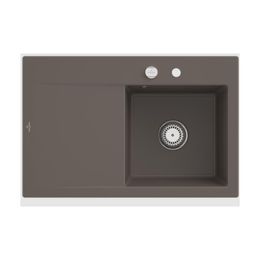 Villeroy & Boch Villeroy und Boch Subway Style 45 Einbausp&uuml;le 334702TR rechts, mit Ablaufgarnitur, Excenterbet&auml;tigung, timber CeramicPlus, 78 x 51 cm