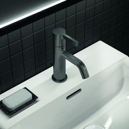 Ideal Standard Joy Waschtischarmatur BC775A5 mit Ablaufgarnitur, Ausladung 110mm, Magnetic Grey
