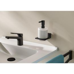 HEWI System 900 Q Seifenspender 900Q06.00060DC pulverbeschichtet schwarz tiefmatt, mit Metall-Halter