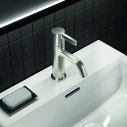 Ideal Standard Joy Waschtischarmatur BC776GN ohne Ablaufgarnitur, Ausladung 110mm, Silver Storm