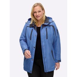sheego Gro&szlig;e Gr&ouml;&szlig;en Funktionsjacke wind- und wasserabweisend, mittelblau, Gr&ouml;&szlig;e 48 - Damen
