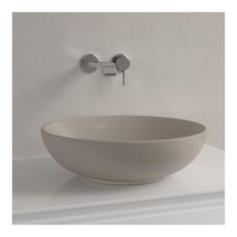 Villeroy & Boch Villeroy und Boch Loop & friends Aufsatz-Waschtisch 4A4601AM &Oslash; 42cm, ohne Hahnlochbank, ohne &Uuml;berlauf, almond C-plus