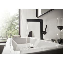 Hansgrohe Finoris 230 Waschtischarmatur 76063670 mit Ausziehbrause 2jet und Push-Open Ablaufgarnitur, mattschwarz