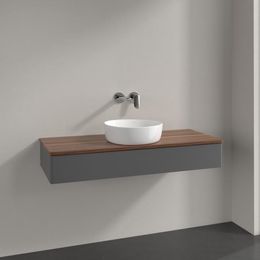Villeroy & Boch Villeroy und Boch Antao Waschtisch-Unterschrank K10012GK 120x19x50cm, Waschbeckenplattenfarbe warm walnut, anthracite matt lacquer