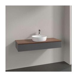 Villeroy & Boch Villeroy und Boch Antao Waschtisch-Unterschrank L10152GK 120x19x50cm, Hahnloch, Waschbeckenplattenfarbe warm walnut, anthracite matt lacquer