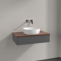 Villeroy & Boch Villeroy und Boch Antao Waschtisch-Unterschrank K08012GK 80x19x50cm, Waschbeckenplattenfarbe warm walnut, anthracite matt lacquer