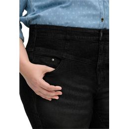 sheego Gro&szlig;e Gr&ouml;&szlig;en High-waist-Jeans in schmaler Form, black denim, Gr&ouml;&szlig;e 56 - Damen