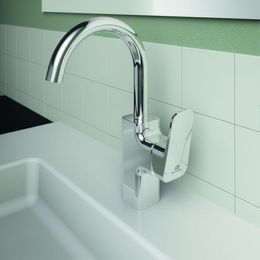 Ideal Standard CeraPlan Waschtischarmatur BD234AA mit hohem und schwenkbarem Auslauf, verchromt, ohne Ablaufgarnitur