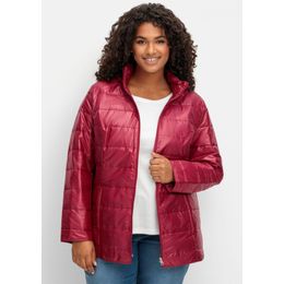 sheego Gro&szlig;e Gr&ouml;&szlig;en Steppjacke mit Kapuze, w&auml;rmend, bordeaux, Gr&ouml;&szlig;e 56 - Damen