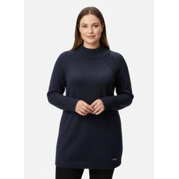 sheego Gro&szlig;e Gr&ouml;&szlig;en Longpullover mit abgerundetem Saum, marine, Gr&ouml;&szlig;e 46 - Damen
