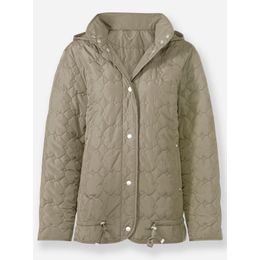 sheego Gro&szlig;e Gr&ouml;&szlig;en Steppjacke mit Tunnelzug im Saum, schlamm, Gr&ouml;&szlig;e 54 - Damen