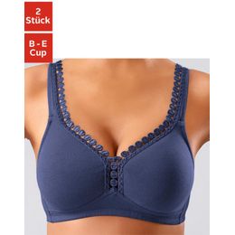 sheego Gro&szlig;e Gr&ouml;&szlig;en Soft-BH, marine+wei&szlig;, Gr&ouml;&szlig;e 80D - Damen