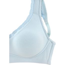 sheego Gro&szlig;e Gr&ouml;&szlig;en Soft-BH, hellblau+wei&szlig;, Gr&ouml;&szlig;e 85D - Damen