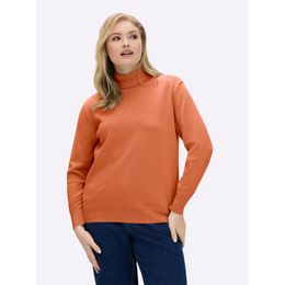 sheego Gro&szlig;e Gr&ouml;&szlig;en Rollkragenpullover aus reiner Baumwolle, terrakotta, Gr&ouml;&szlig;e 46 - Damen