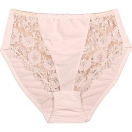 Sassa Mode sheego Gro&szlig;e Gr&ouml;&szlig;en Slip mit seitlichen Eins&auml;tzen, wei&szlig; + puder, Gr&ouml;&szlig;e 44 - Damen
