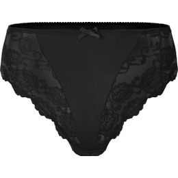 Sassa Mode sheego Gro&szlig;e Gr&ouml;&szlig;en Slip mit seitlichen Eins&auml;tzen, schwarz + anthrazit, Gr&ouml;&szlig;e 46 - Damen