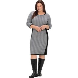 sheego Gro&szlig;e Gr&ouml;&szlig;en Weitschaftstiefel aus Leder mit Schn&uuml;rung, schwarz, Gr&ouml;&szlig;e 38 - Damen