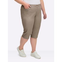 sheego Gro&szlig;e Gr&ouml;&szlig;en Caprihose mit Gummizug am Beinabschluss, taupe, Gr&ouml;&szlig;e 50 - Damen
