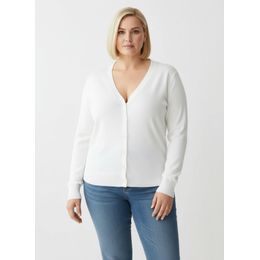 sheego Gro&szlig;e Gr&ouml;&szlig;en Strickjacke mit V-Ausschnitt, ecru, Gr&ouml;&szlig;e 44 - Damen