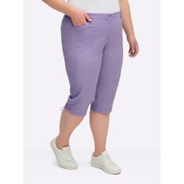 sheego Gro&szlig;e Gr&ouml;&szlig;en Caprihose mit Gummizug am Beinabschluss, flieder, Gr&ouml;&szlig;e 48 - Damen