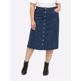 sheego Gro&szlig;e Gr&ouml;&szlig;en Jeansrock in Stretch-Qualit&auml;t, blue-stone-washed, Gr&ouml;&szlig;e 22 - Damen
