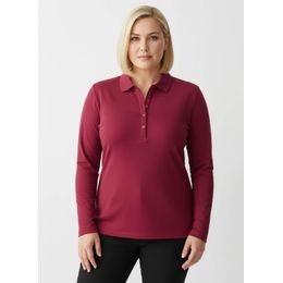 sheego Gro&szlig;e Gr&ouml;&szlig;en Poloshirt aus Baumwoll-Qualit&auml;t, rot, Gr&ouml;&szlig;e 44 - Damen