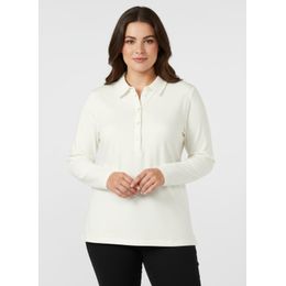 sheego Gro&szlig;e Gr&ouml;&szlig;en Poloshirt aus Baumwoll-Qualit&auml;t, ecru, Gr&ouml;&szlig;e 46 - Damen