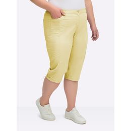 sheego Gro&szlig;e Gr&ouml;&szlig;en Caprihose mit Gummizug am Beinabschluss, gelb, Gr&ouml;&szlig;e 44 - Damen