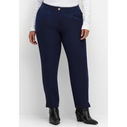 sheego Gro&szlig;e Gr&ouml;&szlig;en Stretch-Hose in Koffer-Qualit&auml;t, marine, Gr&ouml;&szlig;e 44 - Damen